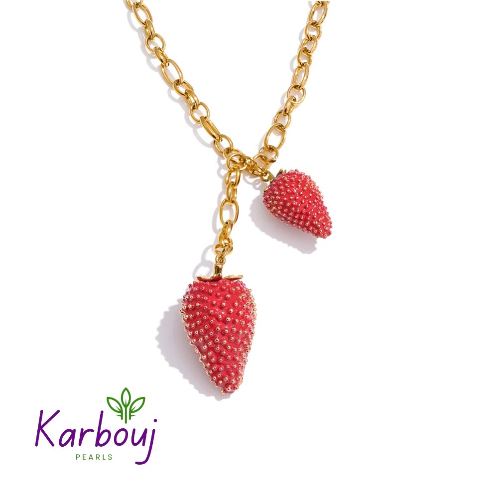 Waterproof Sweet Red Lovey Strawberry Stainless Steel
